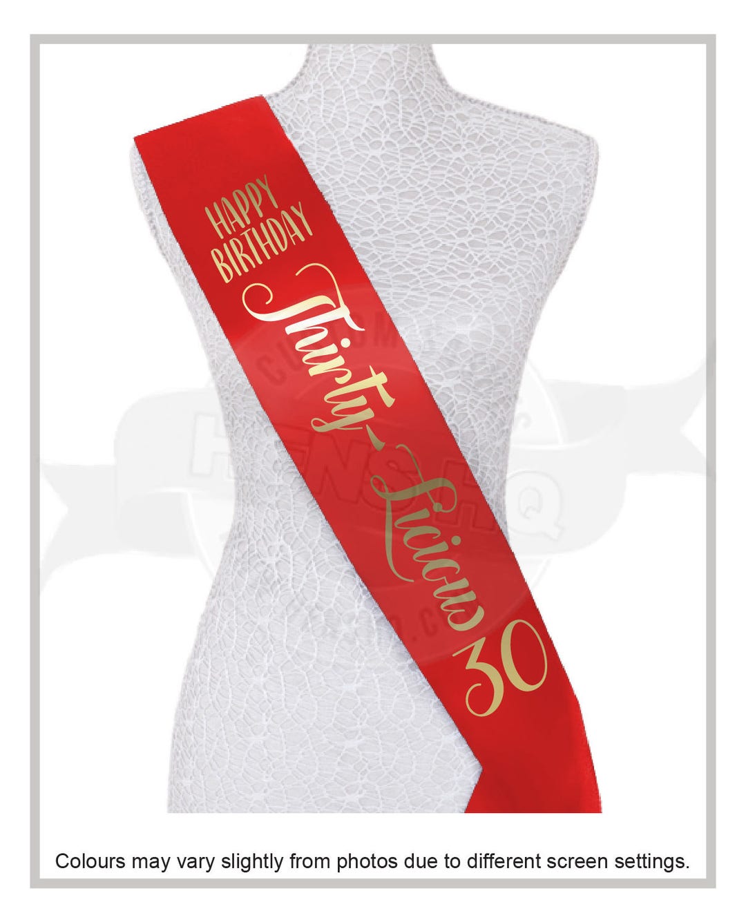 Thirty-licious 30th Birthday Sash- Any Color! - Etsy