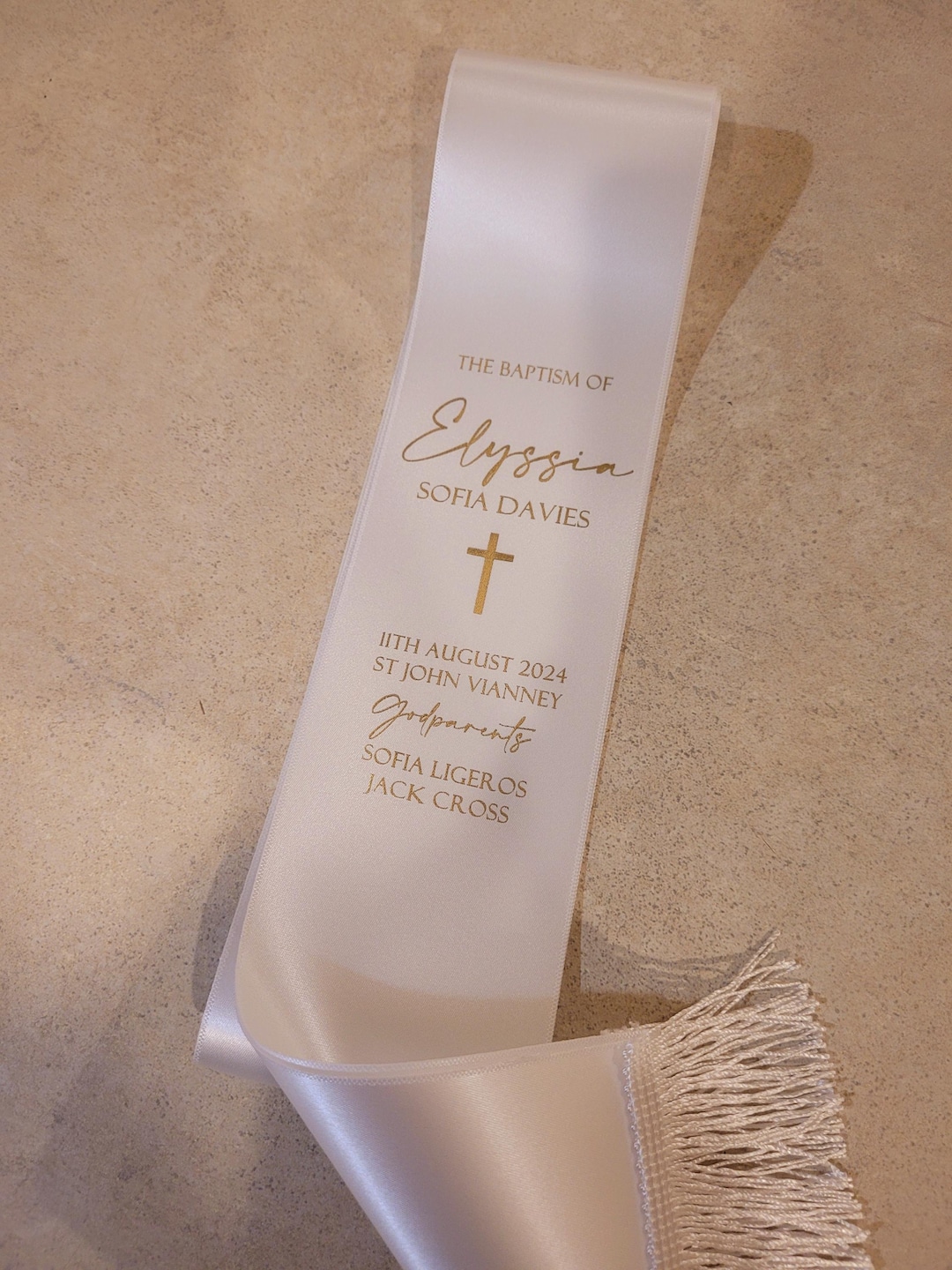 Personalised Baptism Stole - Elyssia Design, Suitable for Both Boys and ...