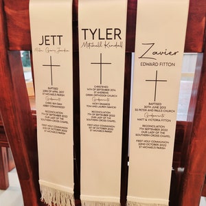 Personalized Sacraments Baptism Reconciliation Communion Stole Sash ...