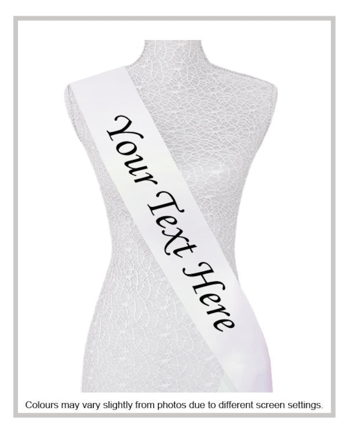 Your Text Custom Personalized Sash. Your Choice of Sash Color - Etsy