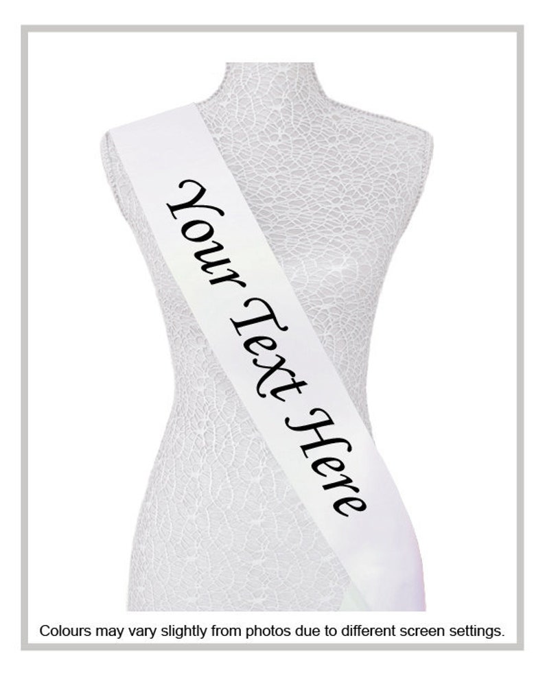 Your Text Custom Personalized Sash. Your Choice of Sash Color - Etsy ...