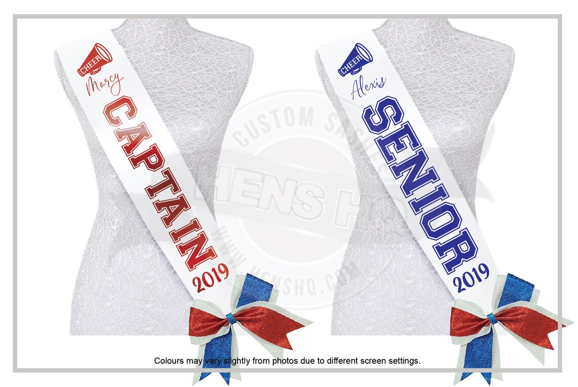 Personalized Cheer Senior PRINTED Sash in Your Choice of Color - Etsy