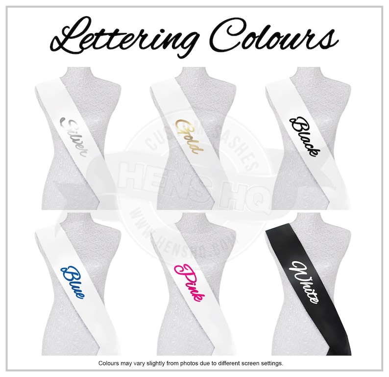 Your text custom personalized sash. Your choice of sash color | Etsy