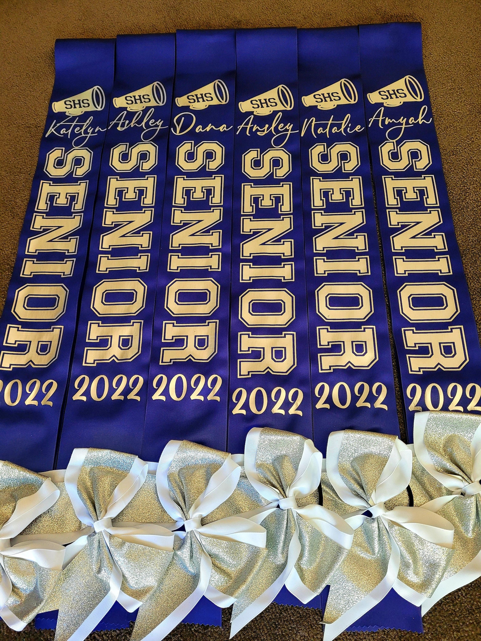 Personalized Cheer Senior PRINTED With BOW Sash in Your Choice of Color ...