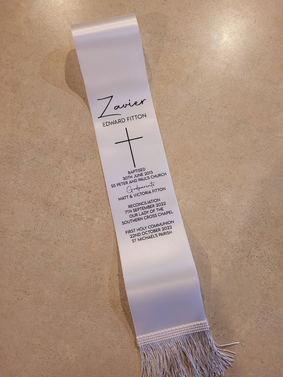 Personalized Sacraments Baptism Reconciliation Communion Stole Sash ...