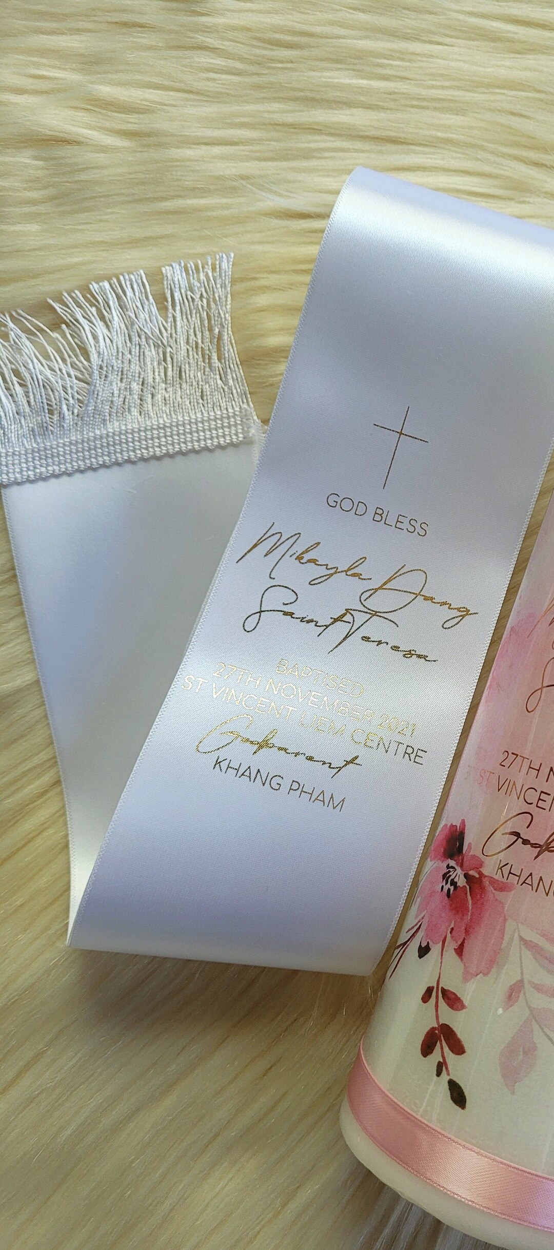 Personalised Baptism Stole - Mikayla Design, Suitable for Both Boys and ...