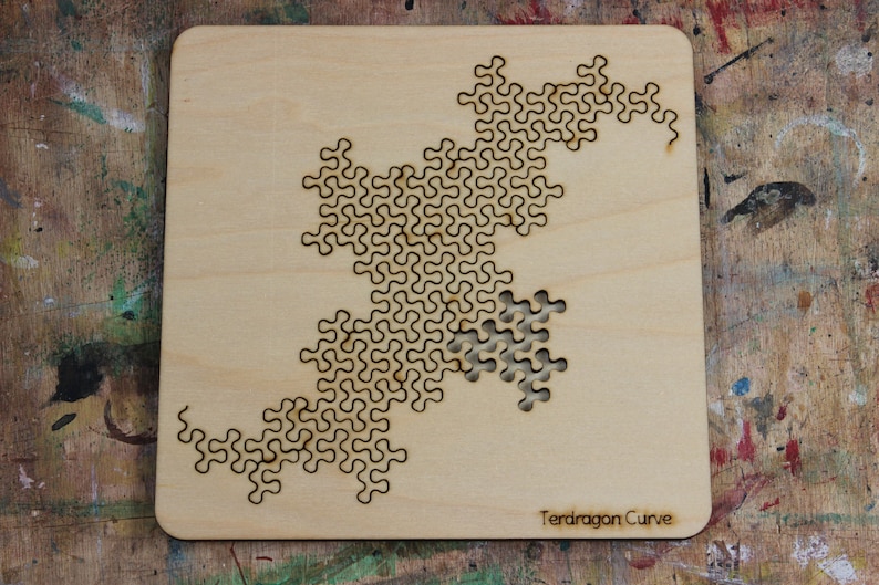 Terdragon Curve Wooden Fractal Tray Puzzle - Etsy