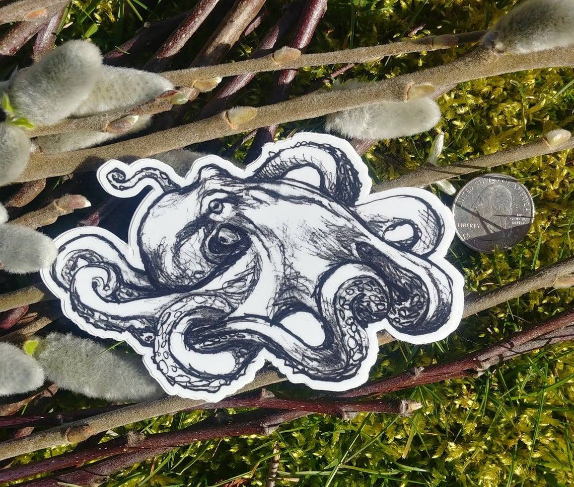 Vinyl Octopus Sticker - Etsy