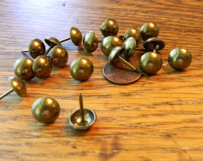 Brass Tacks 50 Heavy Duty Industrial Brass Tone Upholstery or Thumb ...