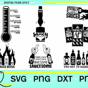 Hot Sauce SVG Bundle, Spice SVG, Saucesome, Hot Ones, Pepper SVG - Etsy