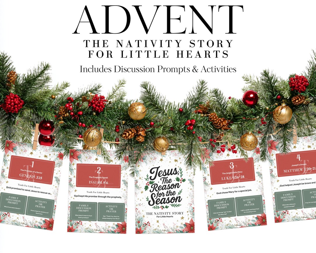 Advent Cards for Little Hearts| Christian Family Nativity Story Advent ...