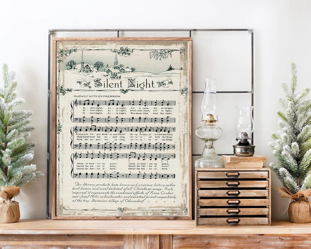 Silent Night Sheet Music Printable Art - Christmas Carol - Instant ...