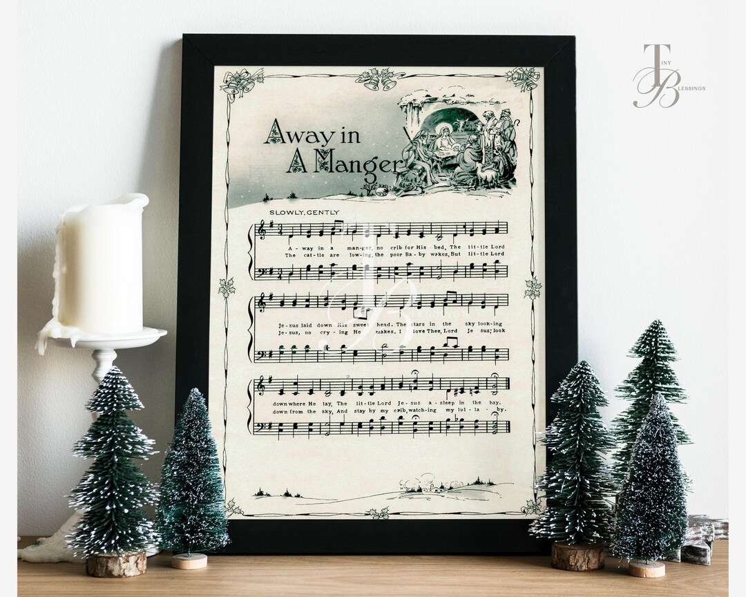Away in a Manger Christmas Carol Holiday Sheet Music - Print on Demand ...