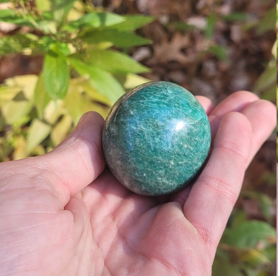 Rocks & Geodes Home & Living 118g Amazonite Palm Stone Amazonite Sphere ...
