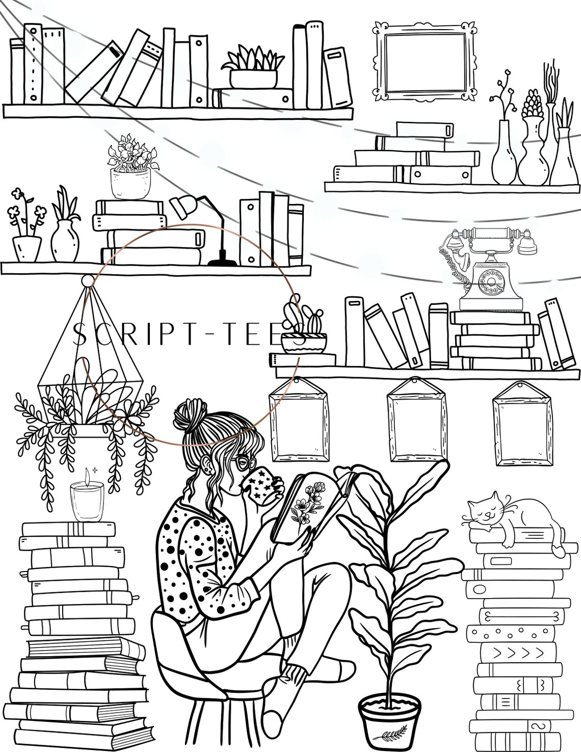 Coloring Page Reading Tracker Coloring Page BOHO Reading Log Printable ...