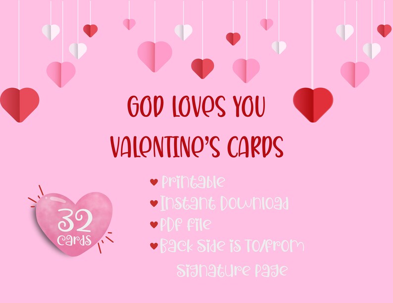God Loves You Valentines Card | Christian Valentine's for Kids ...