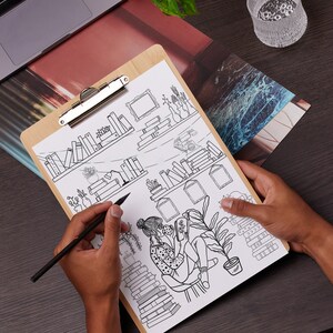 Coloring Page Reading Tracker Coloring Page BOHO Reading Log Printable ...