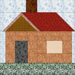 House Paper Piecing Block Pattern: 4, 5, 6, 12 Inch (digital Download ...