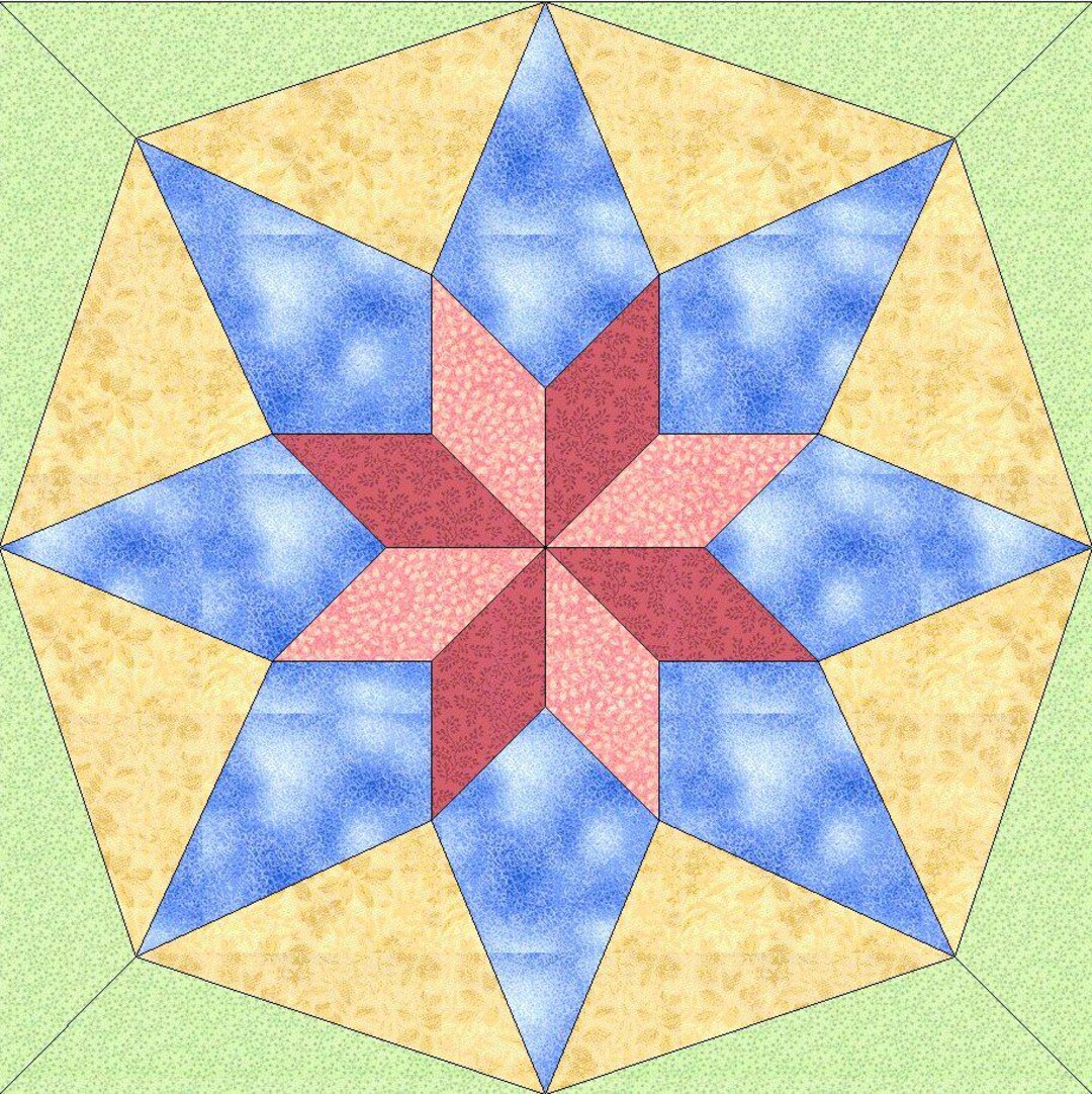 English Paper Piecing Star Block Pattern EPP Multiple Sizes (PDF ...