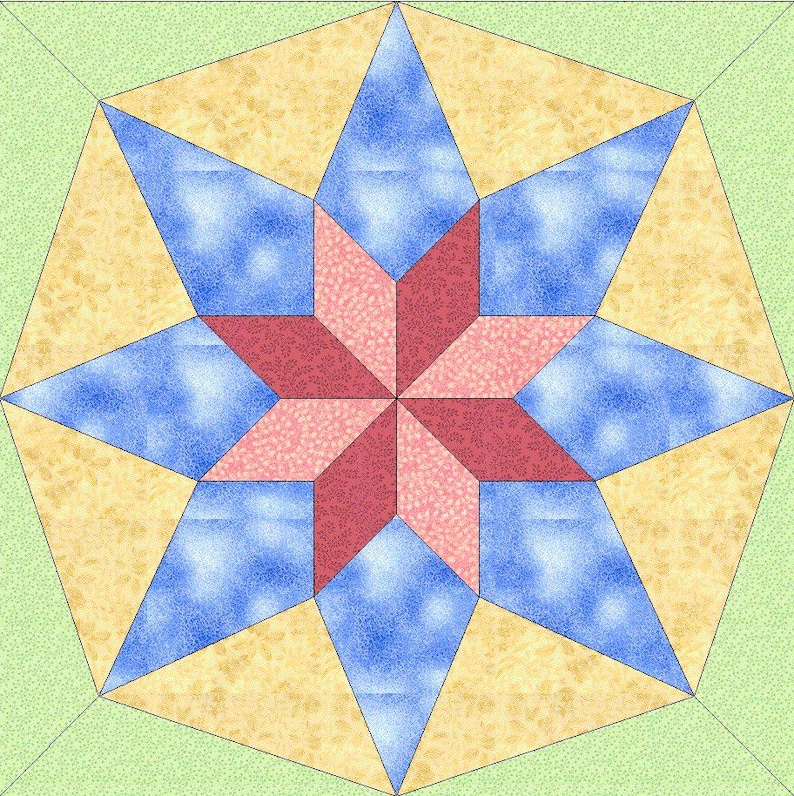 English Paper Piecing Star Block Pattern EPP Multiple Sizes (PDF ...
