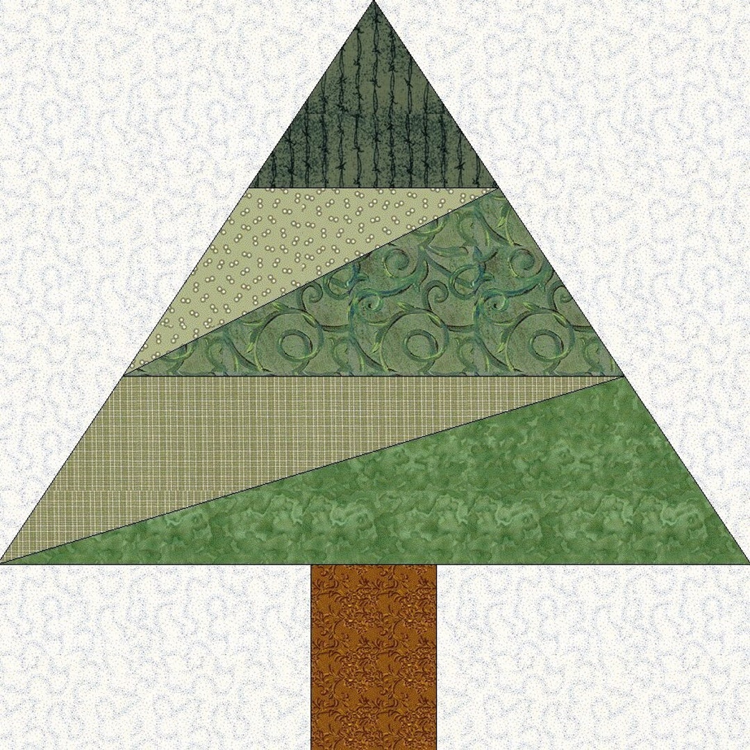 Foundation Piecing Quilt Block Paper Piecing Block Tree - Etsy