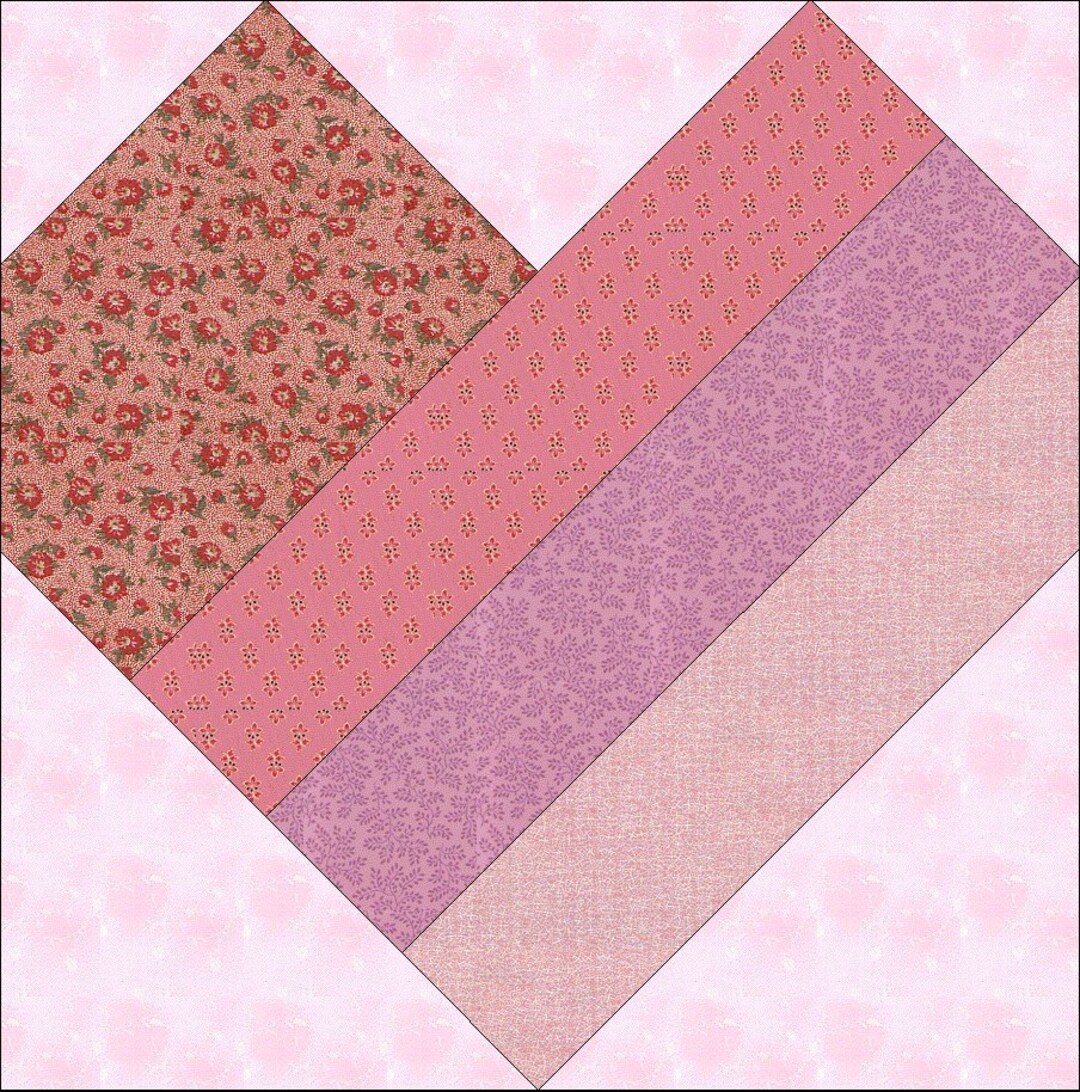 Foundation Piecing Block Paper Piecing Block Heart Valentines Instant ...