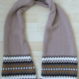 Fair Isle Scarf Knitting Pattern in the Round and Back and Forth ...