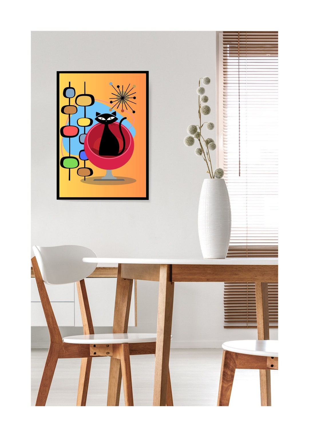 Atomic Cat Poster Wall Art Print Digital Download Instant Download - Etsy