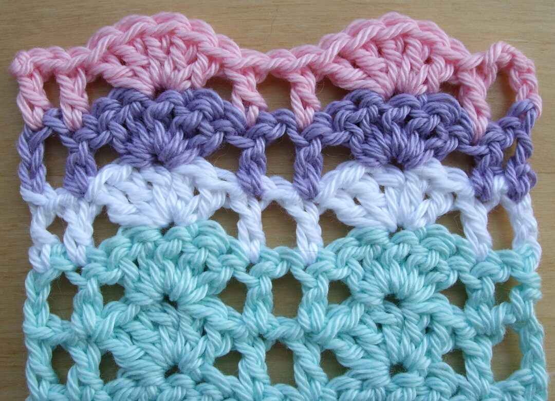 Crochet Stitch Lacy Shell Stitch Reversible to Use for Blanket, Scarf ...