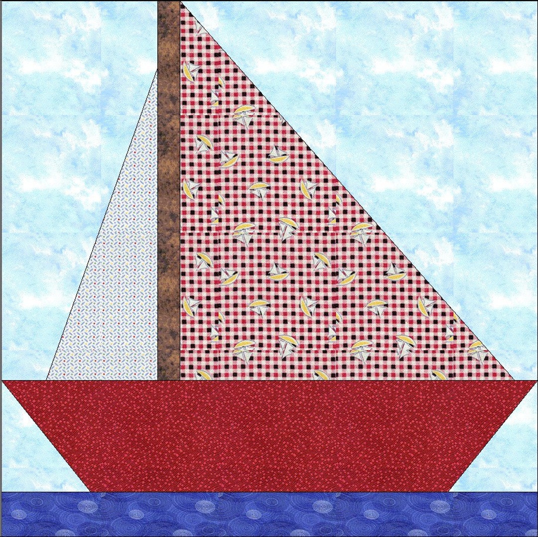Foundation Piecing Block Paper Piecing Block Sailboat Instant Download ...