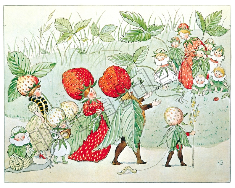 Elsa Beskow 1920 Print - Plate 11 "little Lasse in the Garden" Kids ...