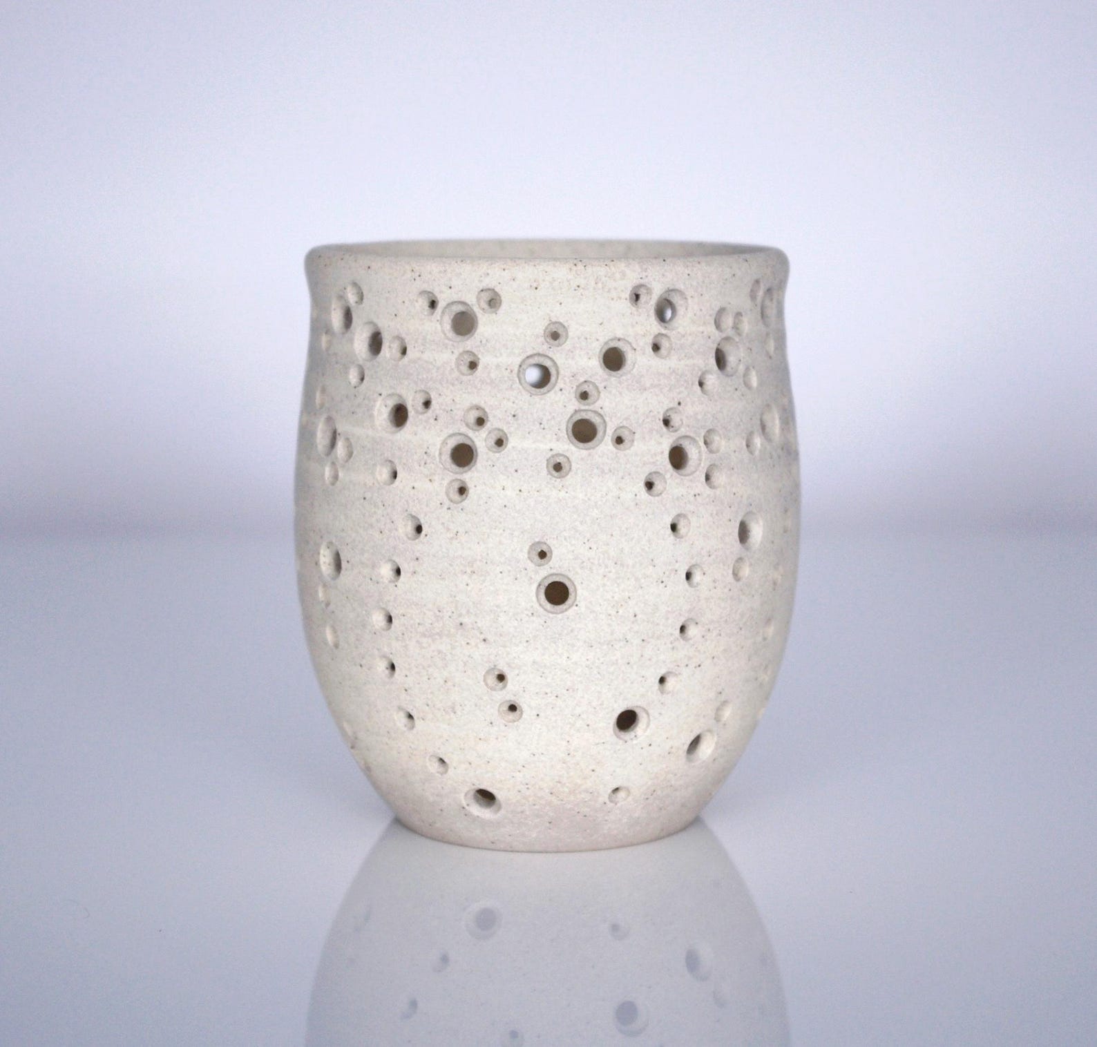 Handmade Ceramic Luminary, "falling Stars." Pretty Pottery Tea Light ...