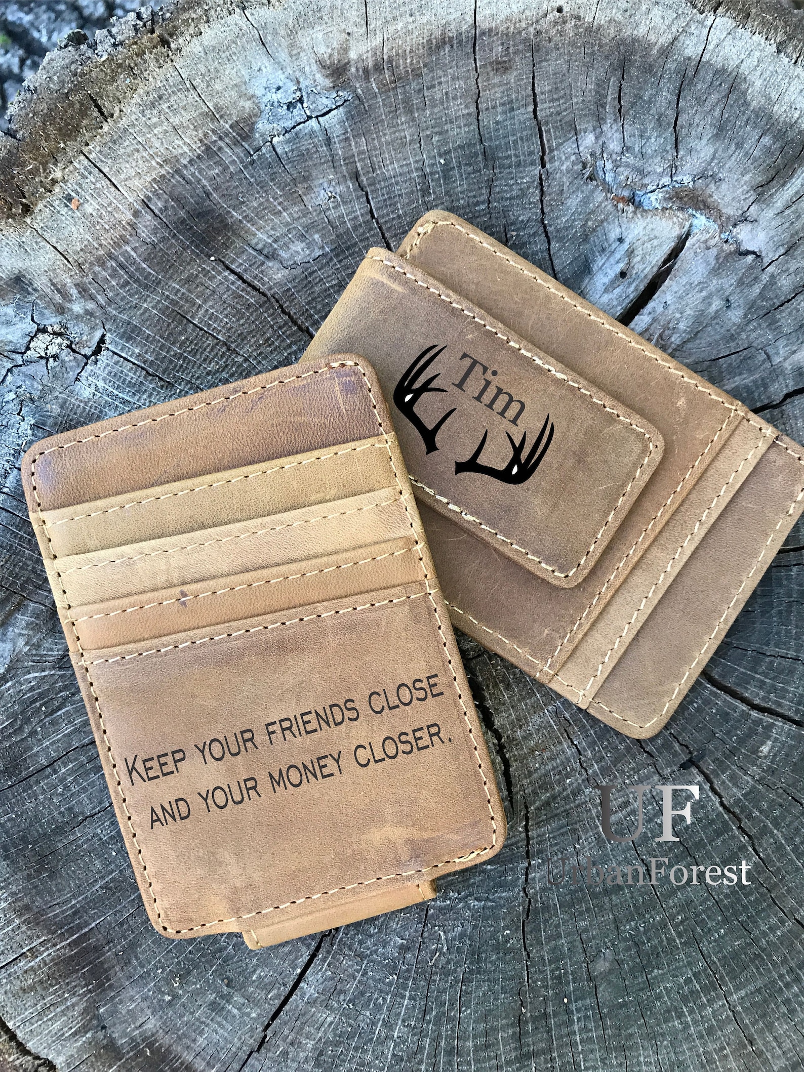 Mens Leather Money Clip, Money Clips for Men, Money Clip Wallet, Wallet ...