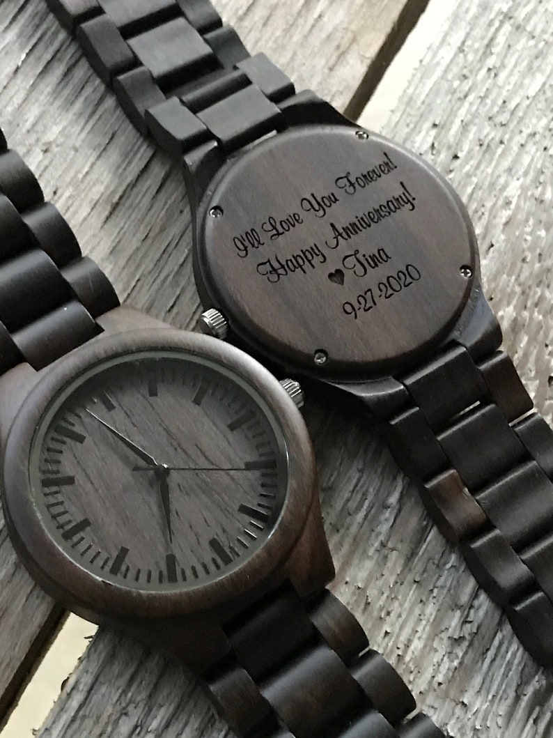 Mens Watch Engraved Watch Wood Anniversary Gifts for - Etsy