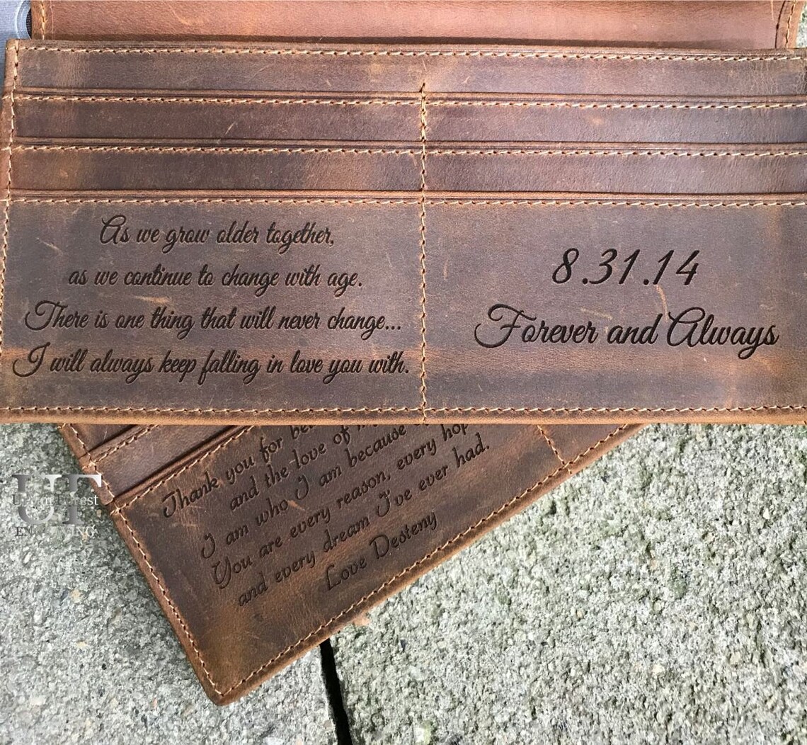 Personalized Wallets for Men Mens Leather Wallet Gifts for | Etsy