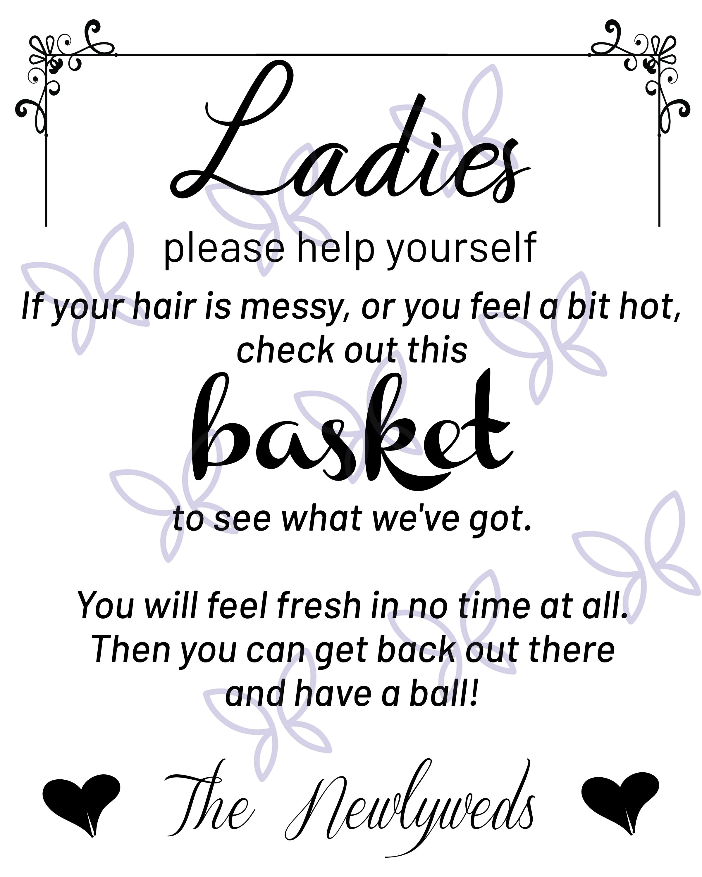 Ladies Room Sign for Wedding Reception, Restroom Sign, Ideas for ...