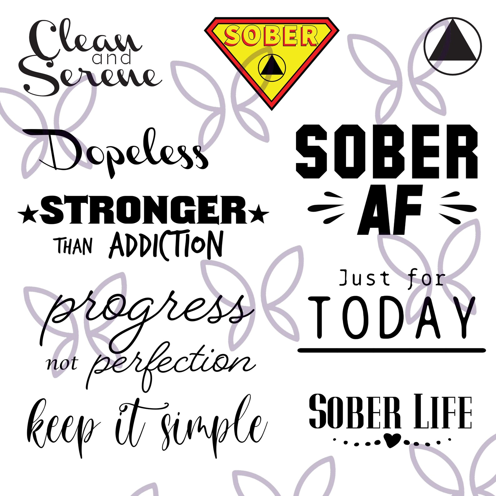 Sobriety PNG, Recovery PNG, Addiction PNG, Files for Stickers, Mugs ...