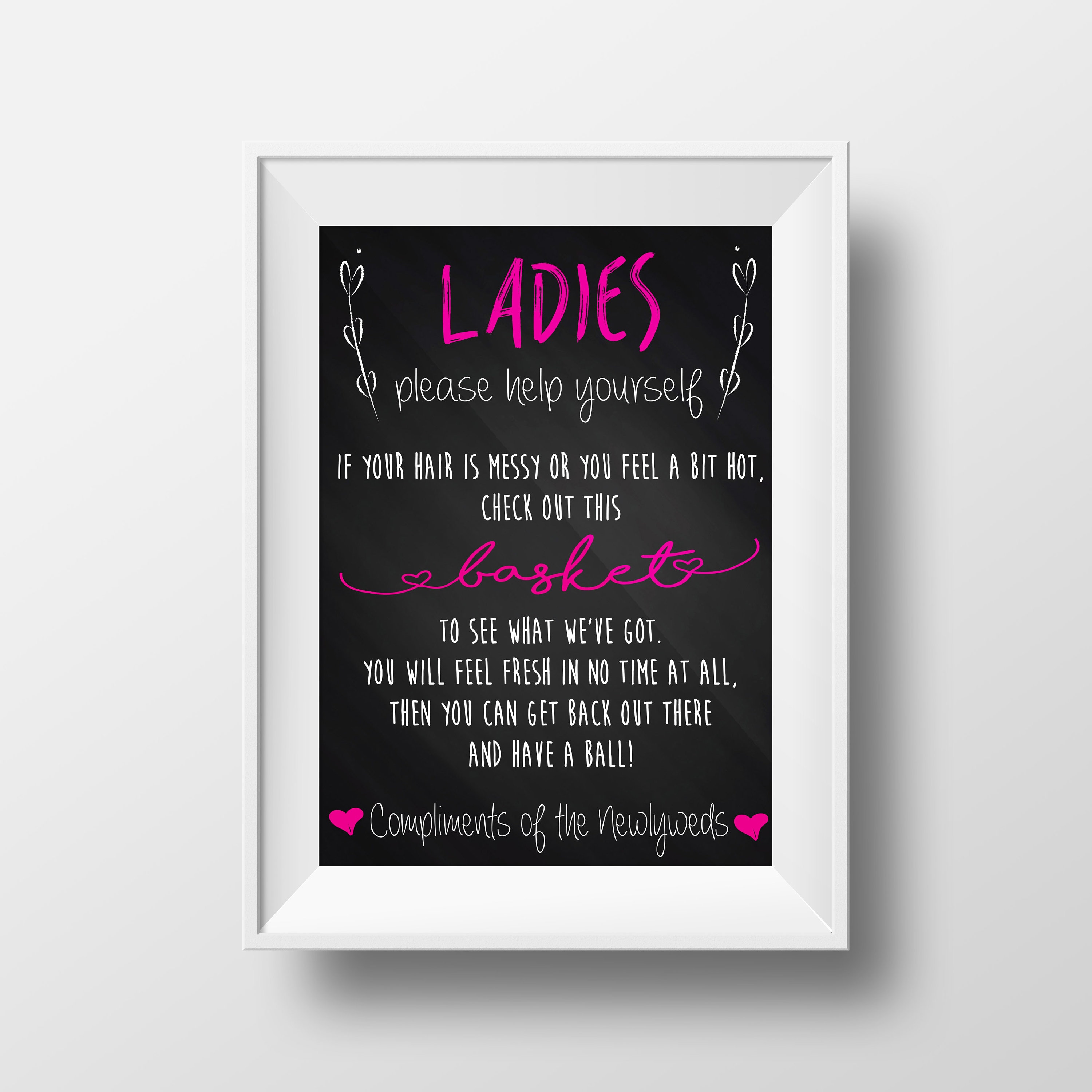 Ladies Room Sign: Wedding Restroom Basket Printable (PDF & JPG) - Etsy