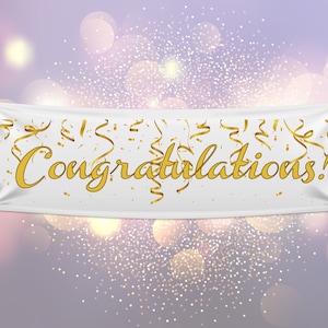 Congratulations 8x2 Banner Printable, Pdf File Ready for Printer, Party ...