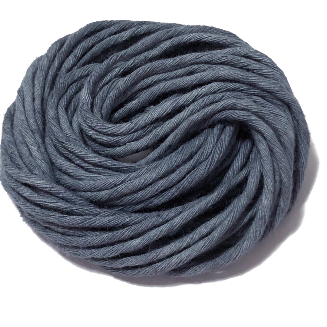10YD. SLATE BLUE Single Twist Single Strand Cotton Macrame Rope ...