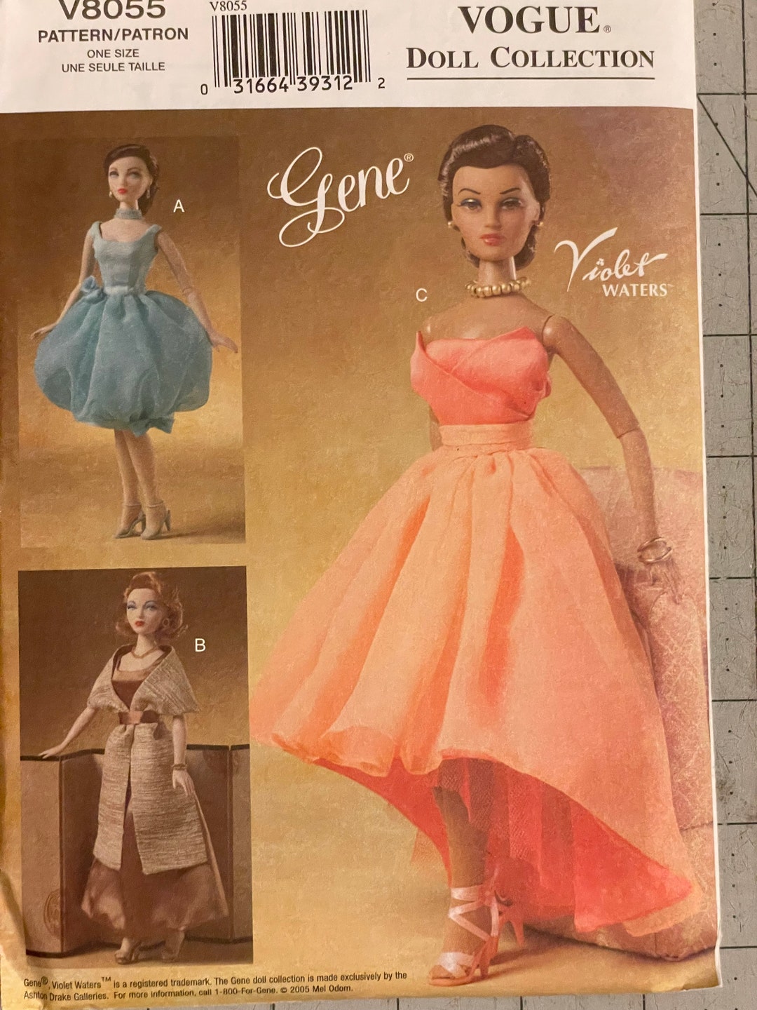 Vogue Pattern V8055 for Gene or Violet Waters, 15 1/2 Fashion Dolls - Etsy