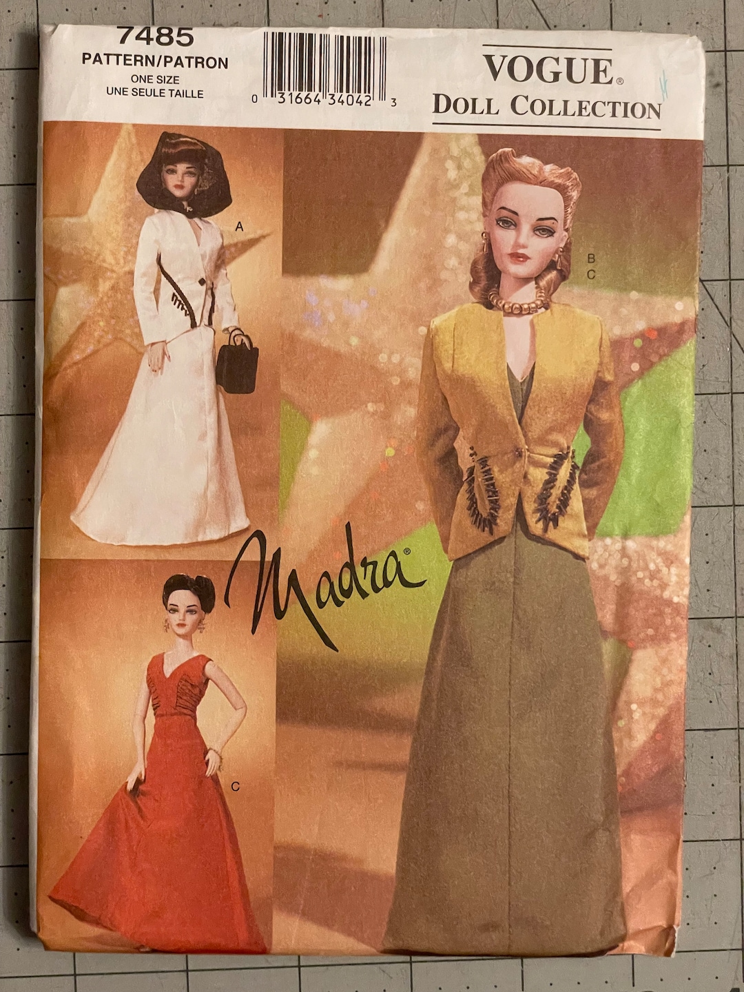 Vogue Pattern 7485 Long Dress Outfits for Gene or Madra, 15 1/2 Fashion ...
