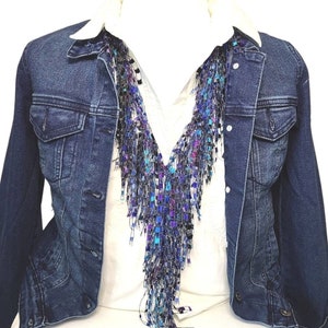 Blue Purple Scarf Necklace for Women Infinity Scarves with | Etsy