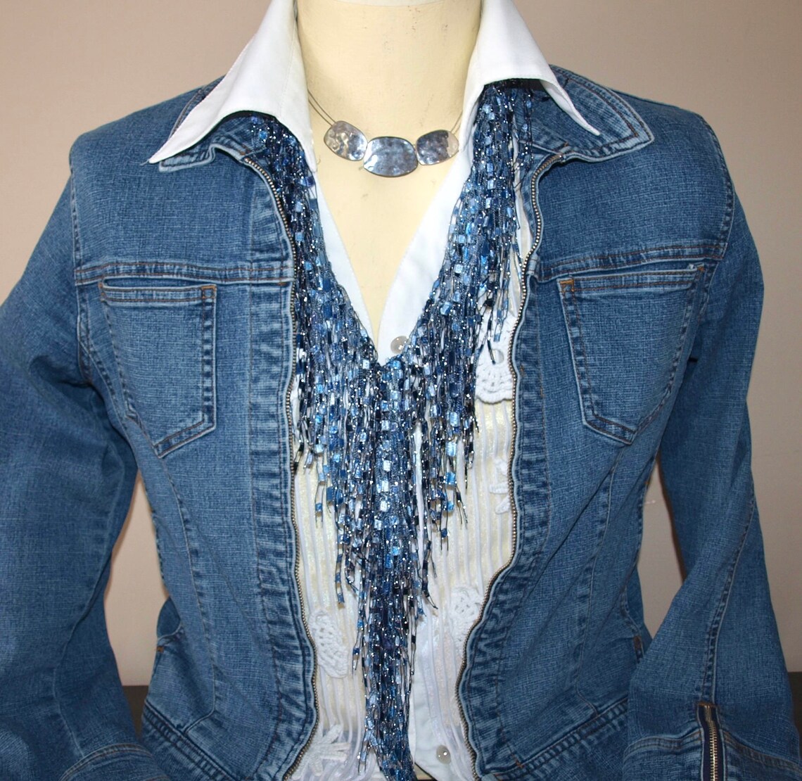 Sky Blue Accessories for Women Denim Accessory Scarf | Etsy