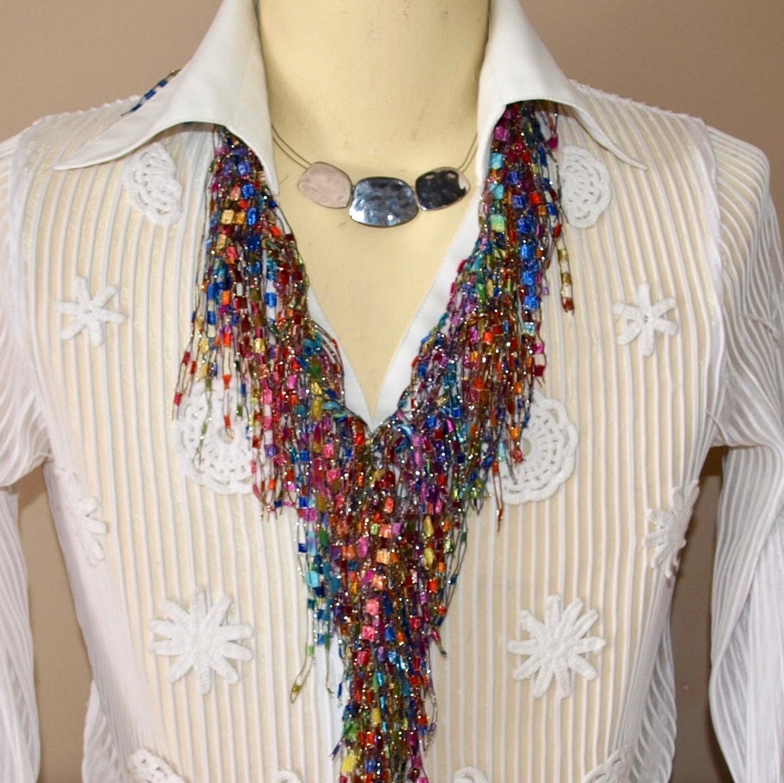 Handmade Necklace Scarf for All Seasons, Lightweight Comfortable ...