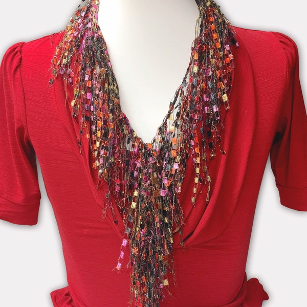 Red Bib Necklace - Etsy