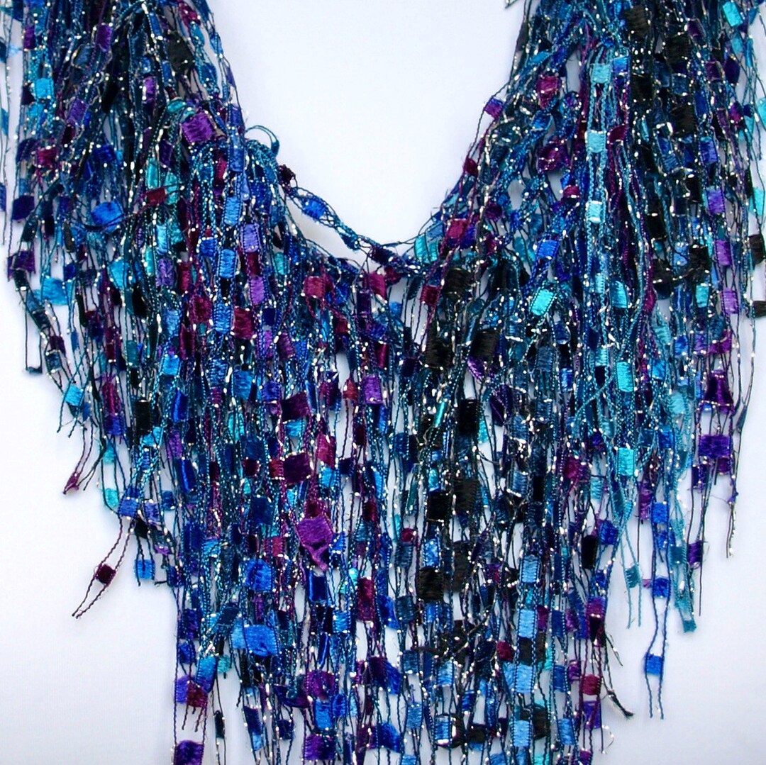 Blue Purple Scarf Necklace for Women, Infinity Scarves With Cobalt Blue ...