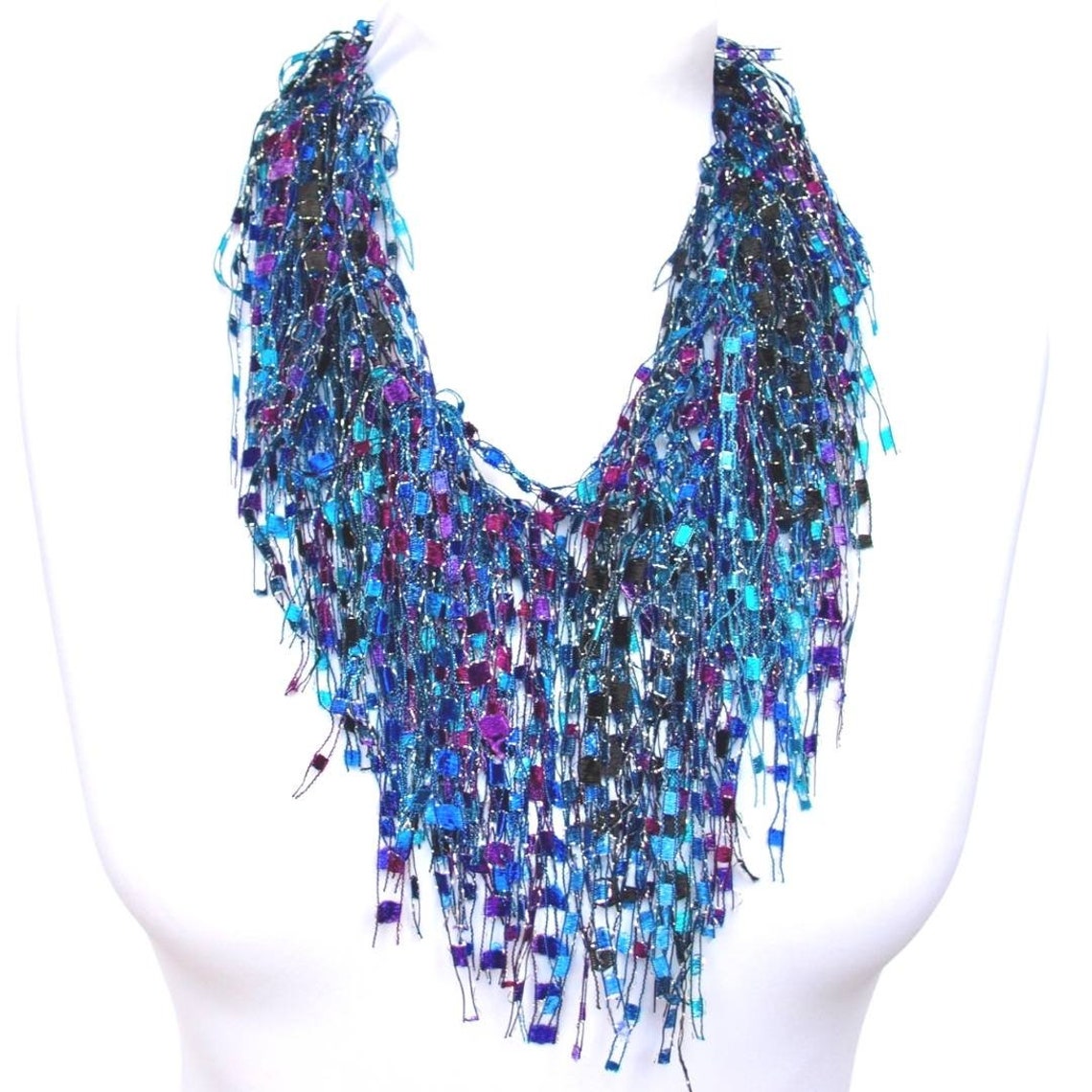 Blue Purple Scarf Necklace for Women Infinity Scarves With | Etsy