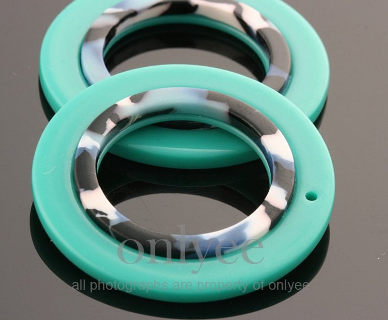 2pcs-38mmx38mm Acetate Pendant Simple Ring Shapeceluloid - Etsy