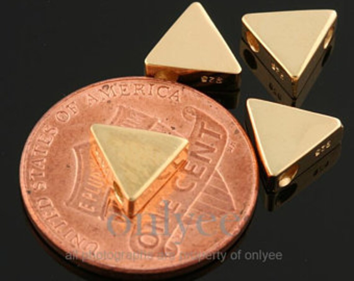 1pc-7mmx7mm Original Gold Plated 92.5 Sterling Silver 3D | Etsy